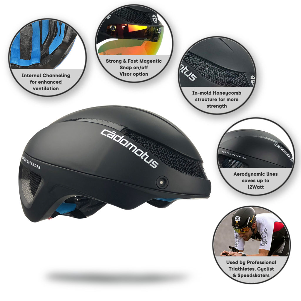 Omega Aero helmet for speedskating and cycling – Black | ATENX SPORTS ...